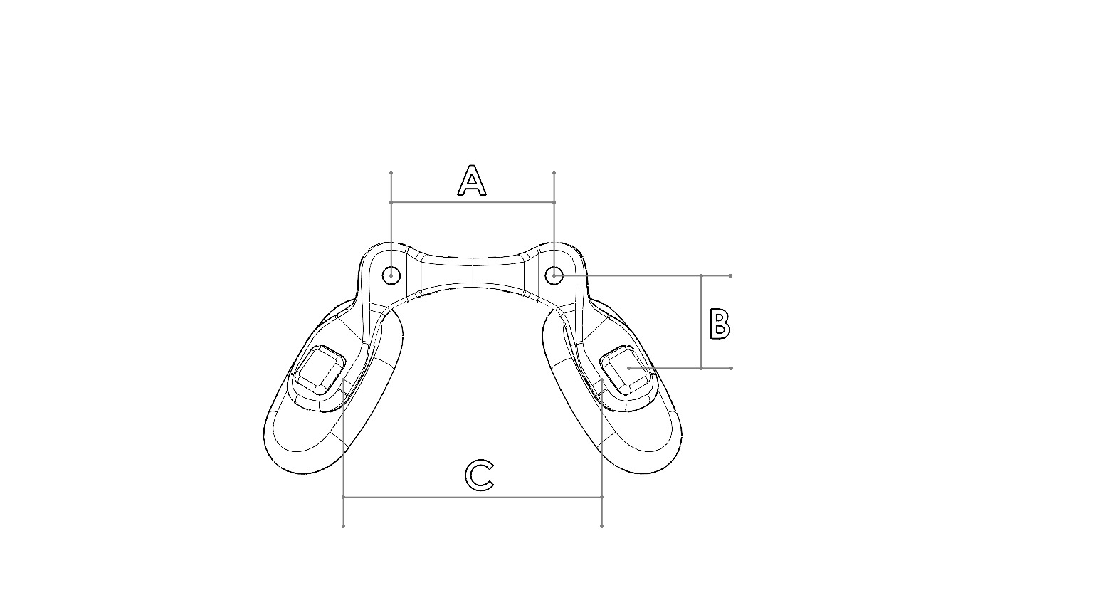 split nose pads diagram ABC | EXETER EYEWEAR LTD